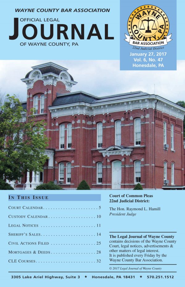 Legal Journal Archive - The Wayne County Bar Association